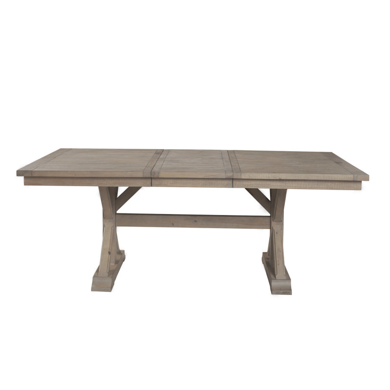 Laurel Foundry Modern Farmhouse Inglesbatch Extendable Pine Solid Wood Trestle Dining Table Reviews Wayfair